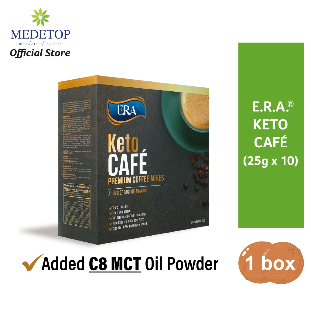 ERA KETO CAFE added C8 MCT Powder, Keto Coffee, Zero Trans Fat, Zero ...