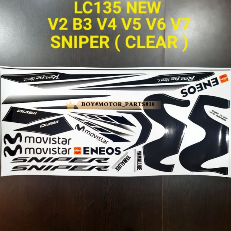 YAMAHA LC135 NEW V2 V3 V4 V5 V6 V7 SNIPER BODY STICKER ( CLEAR ) READY ...