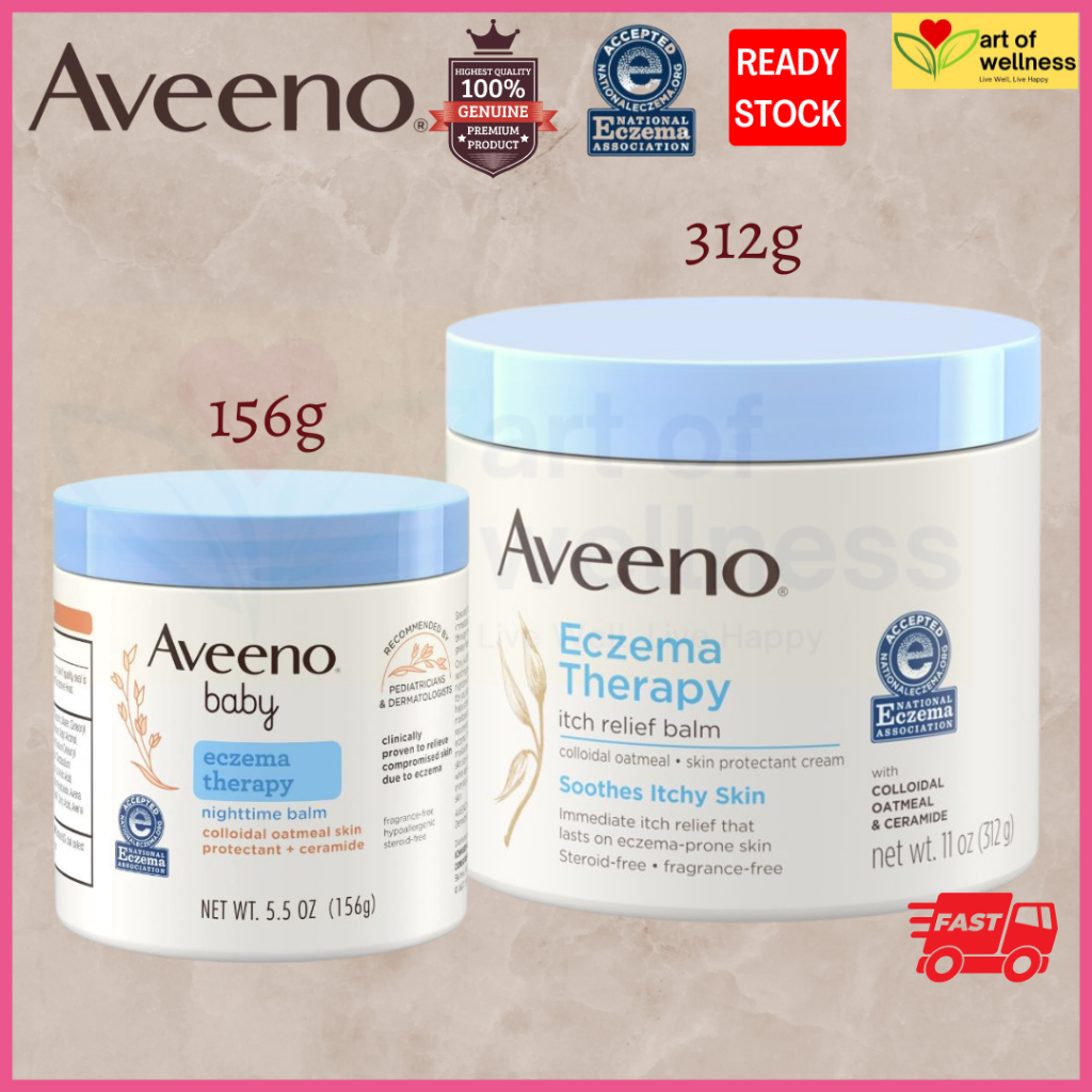 Aveeno, Eczema Therapy Itch Relief Balm with Colloidal Oatmeal, 156G/312G Soothes Dry, Itchy ...