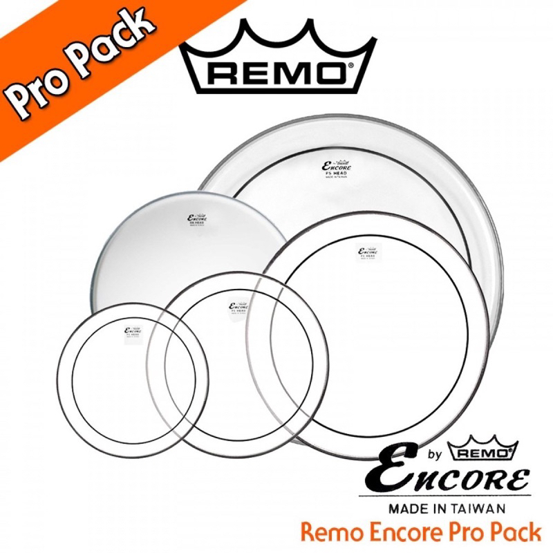 Remo Encore EN-PS10-PP Pro Drum Head Pack, 5 Pieces ( 12 13 14 16 22 ...