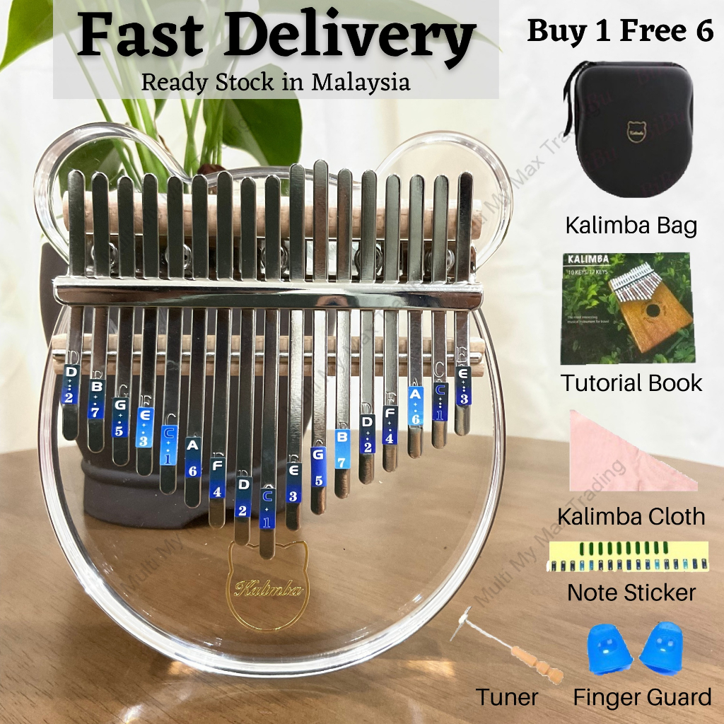 17 / 21 keys Crystal Kalimba Thumb Piano Acoustic Finger Piano Musical ...