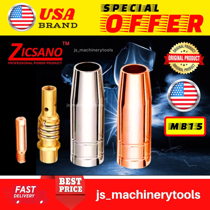 (1PC) MIG MB15 Gas Nozzle / MB15 MIG Tip Holder / MB15 MIG Contact Tip ...