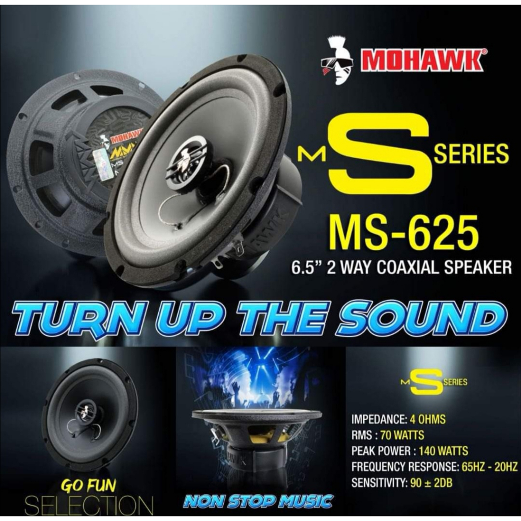 MOHAWK MS Series MS-625 6.5'' inch 2-way Coaxial Speaker ( FREE Speaker Sound Proof ) | Shopee ...