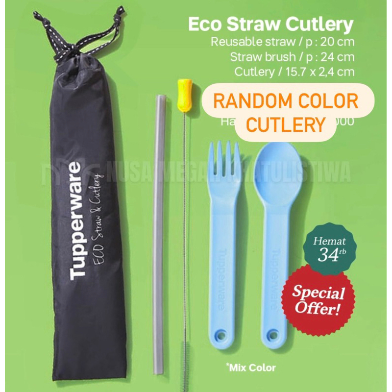 Eco Straw, brush and cutlery set tupperware | Shopee Malaysia