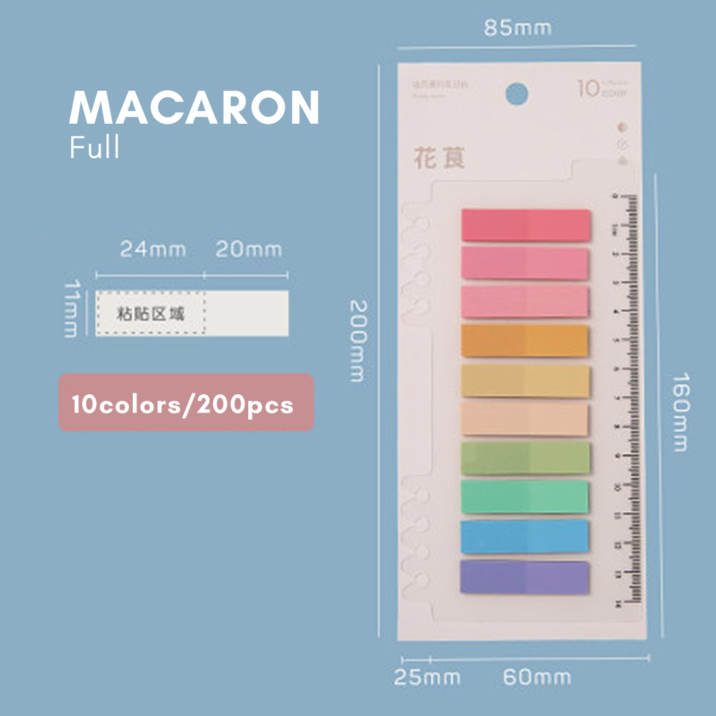 WHITESPACE 200pcs Retro Morandi Sticky Notes Book Tabs Stickers ...