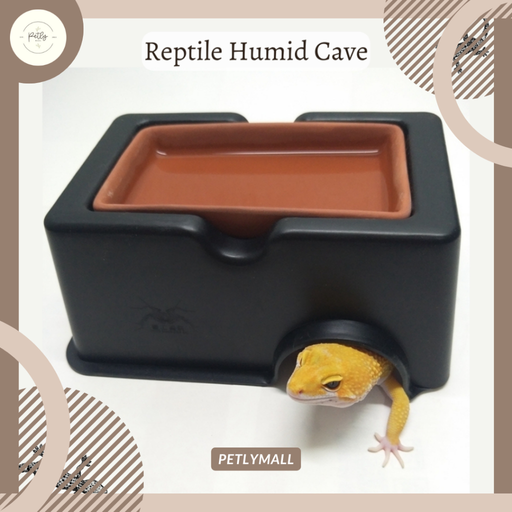 [PetlyMall] Reptile Hideout Cave Box Basin Humidifier Moisture Hide ...