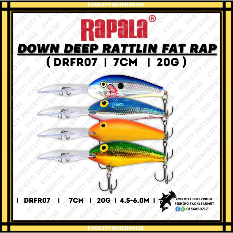 Rapala Down Deep Rattlin Fat Rap 7cm / 20g / 4.5-6.0m DRFR07 | Shopee ...