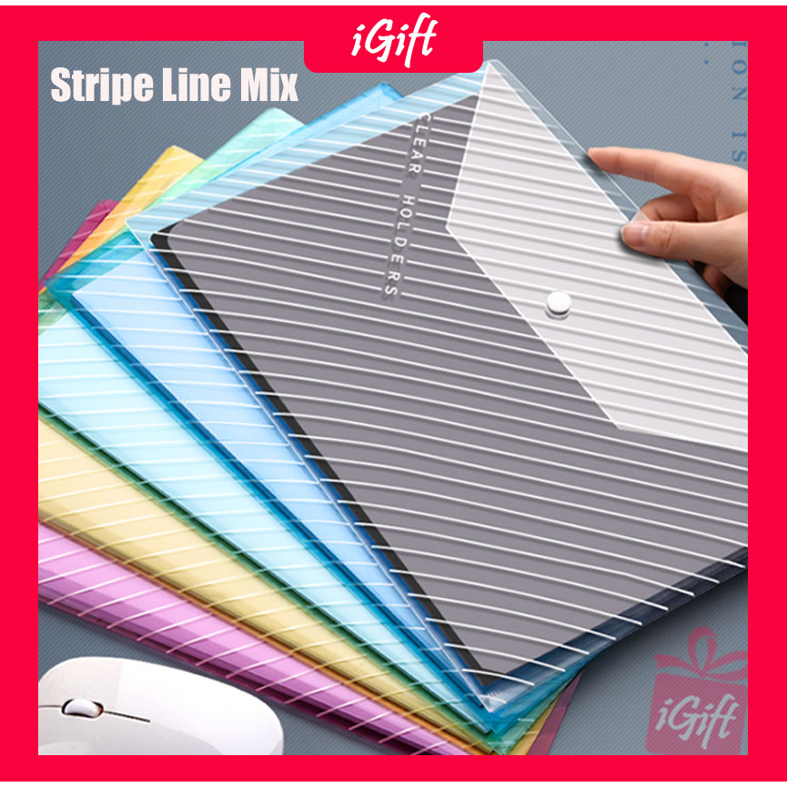 A4 Plastic Button Files 1PCS/Dokument Folder Plastik A4/Poket Fail ...