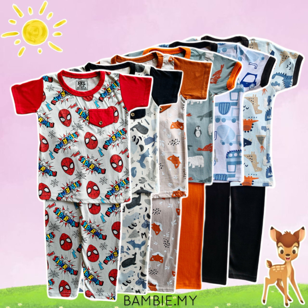 [1y-8y] SKL KIDS COTTON PYJAMAS | BAJU TIDUR BUDAK COTTON (100% COTTON ...