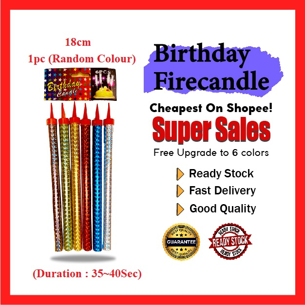 💥HOT ITEM💥18CM(35-40SEC)Lilin Kek Hari Jadi bunga Api Sparking Candle ...