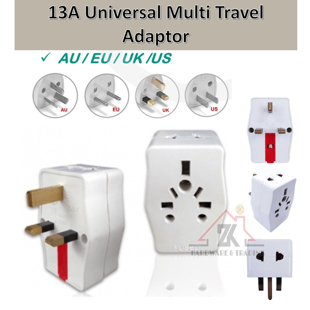 Universal Travel Multi Adapter Socket 3 Way 3 Pin UK Plug Support AU EU US UK | Shopee Malaysia
