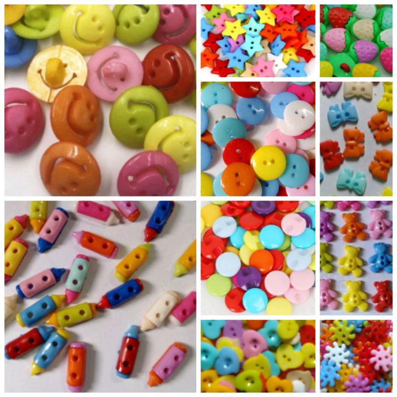 🇲🇾Ready Stock Acrylic buttons 25pcs/packButang plastik cantik DIY man ...