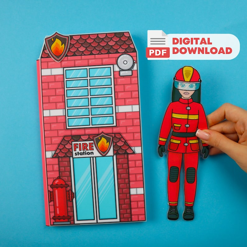 (PDF) Busy book fire station for kids children activity 30 pages ...