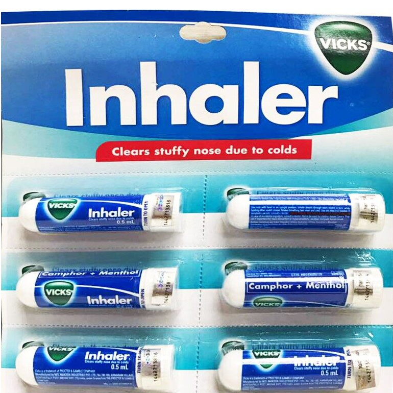 VICKS INHALER 0.5ML (CAMPHOR + MENTHOL)( 6PCS = 1 CARD) READY STOCK ...