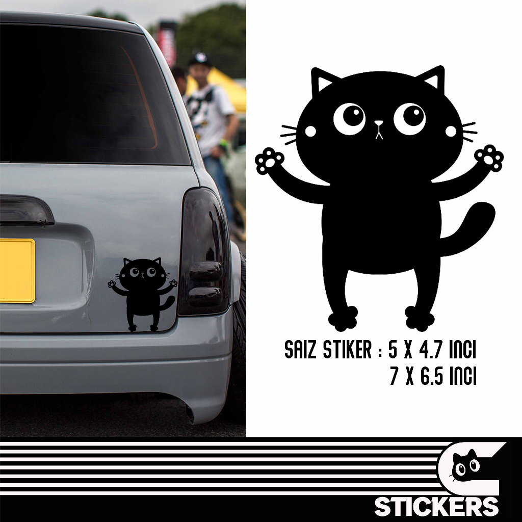 STIKER KUCING 5 / CAT STICKERS / CAR STICKERS / STIKER KERETA / MOTOR ...
