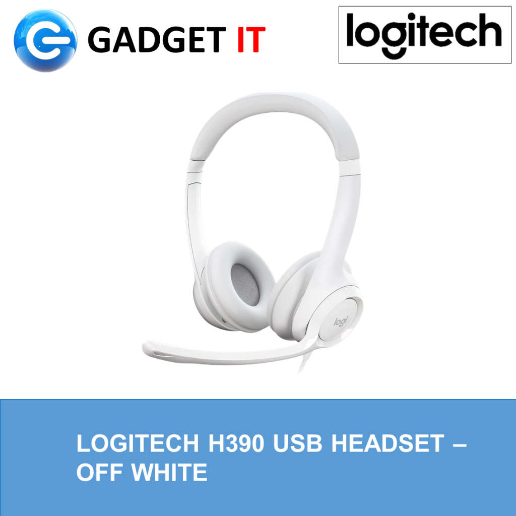 LOGITECH H390 WIRED HEADSET FOR PC/LAPTOP, STEREO HEADPHONES WITH NOICE CANCELLING MIC, USB-A ...