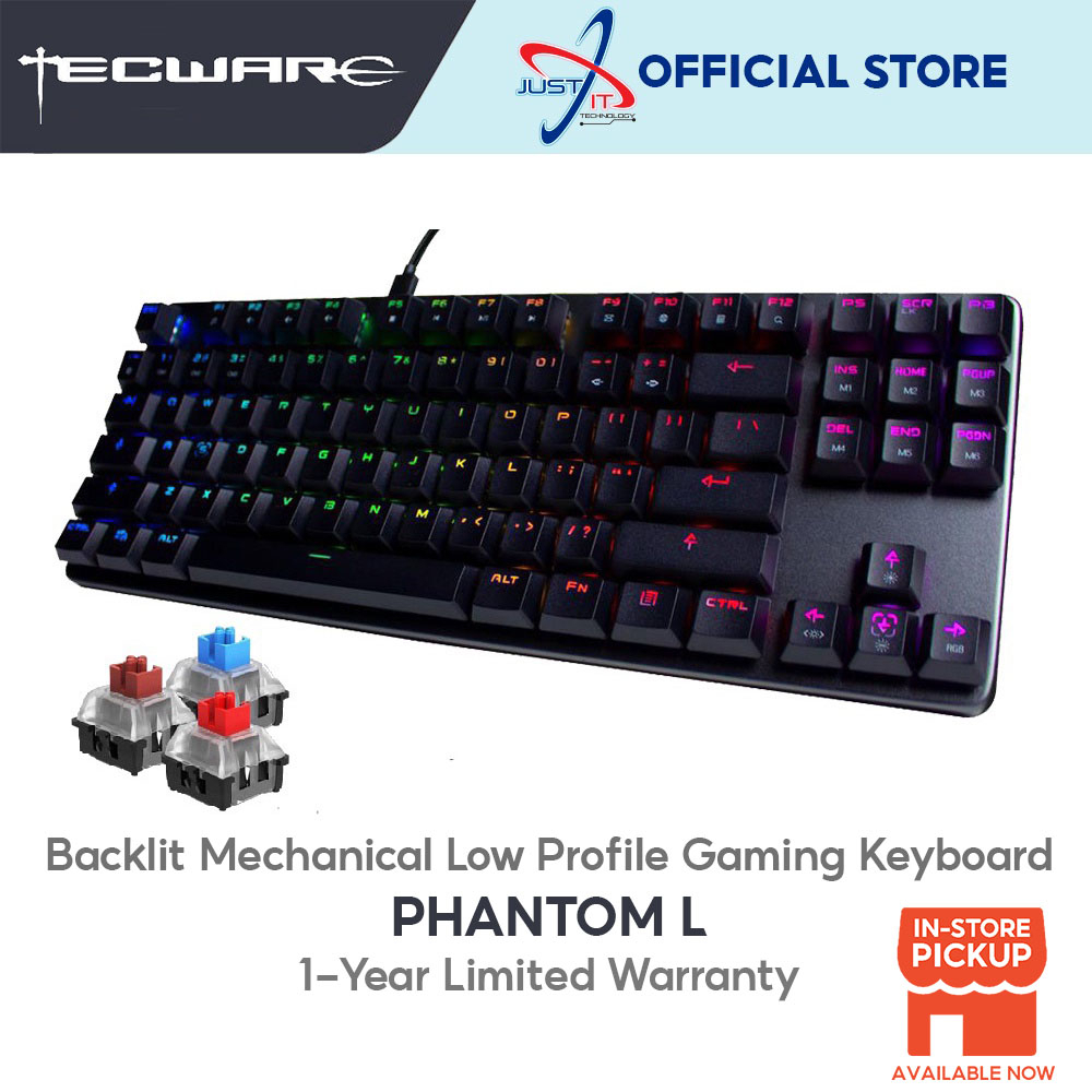 Tecware Phantom L RGB Backlit Mechanical Low Profile Gaming Keyboard ...