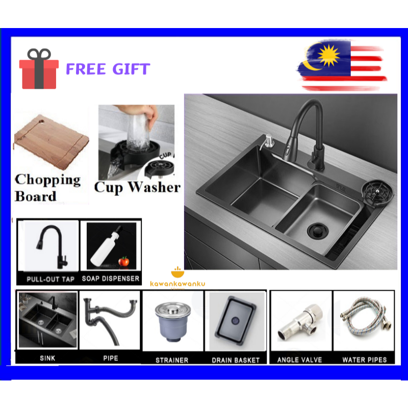 [BUY 1 FREE 10] 7545 Premium Nano Sink Z Step Sink Stainless Steel ...