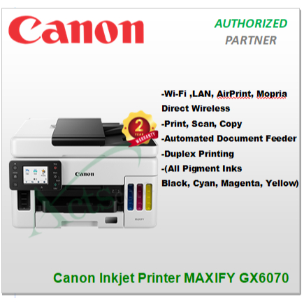 Canon Maxify GX6070 A4 Printer Auto Duplex Print, Scan, Copy | 2.7 ...