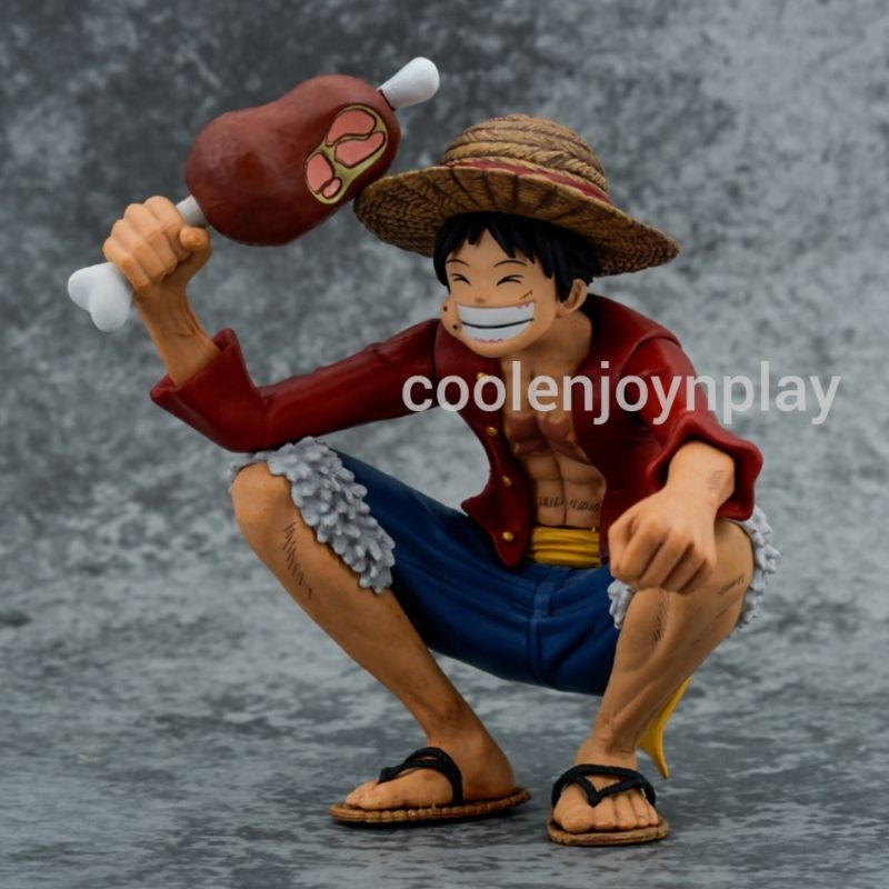 **Ready Stock in Malaysia** Anime One Piece Luffy Eating Squatting Ver ...