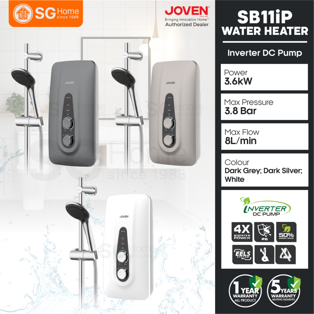 Joven SB11iP Instant Water Heater with Turbo Pump AC Pump (Dark Grey/Dark Silver) | Shopee Malaysia