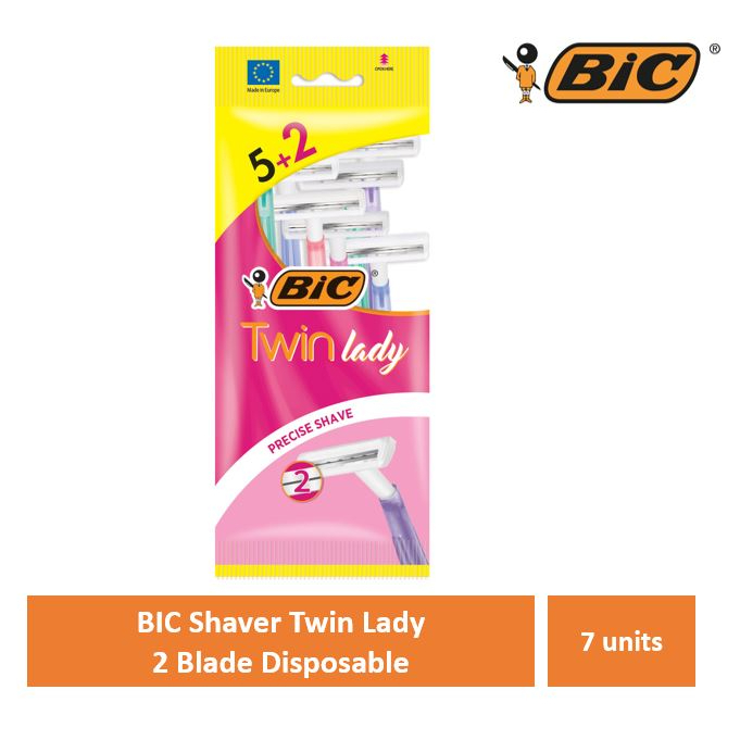 BIC Shaver Twin Lady 2 Blade Disposable Pouch 5+2 | Shopee Malaysia
