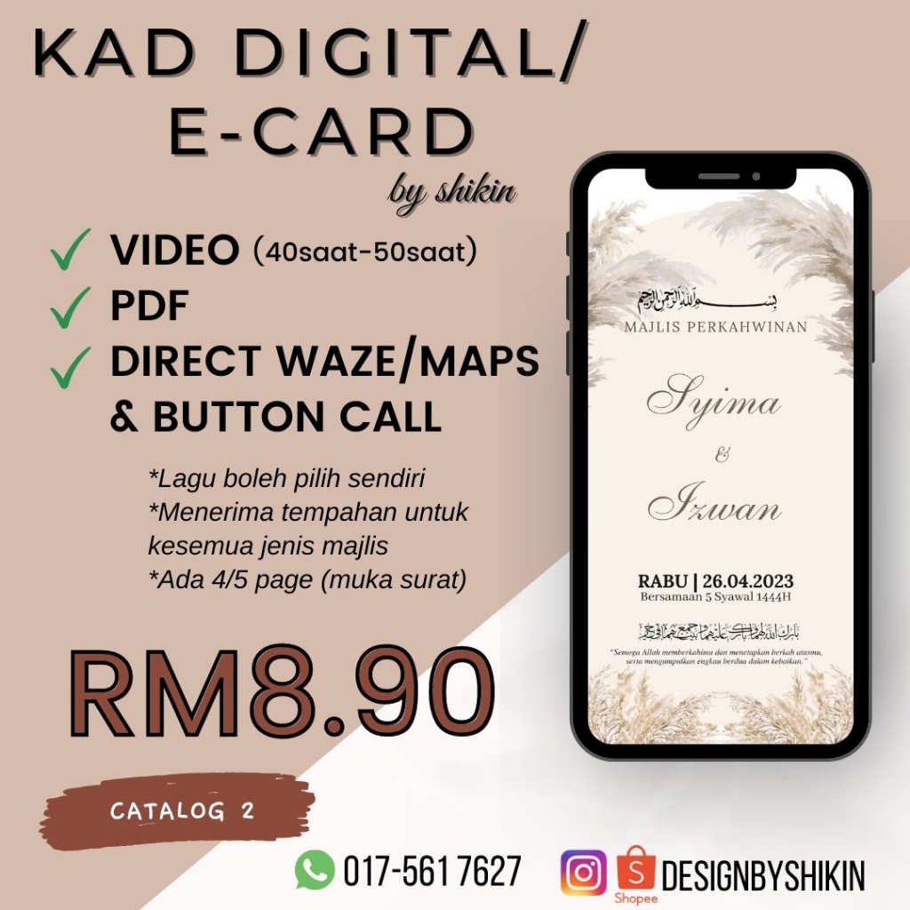 Kad Kahwin Digital | E-Card Wedding Invitation | Digital Invitation | Shopee Malaysia