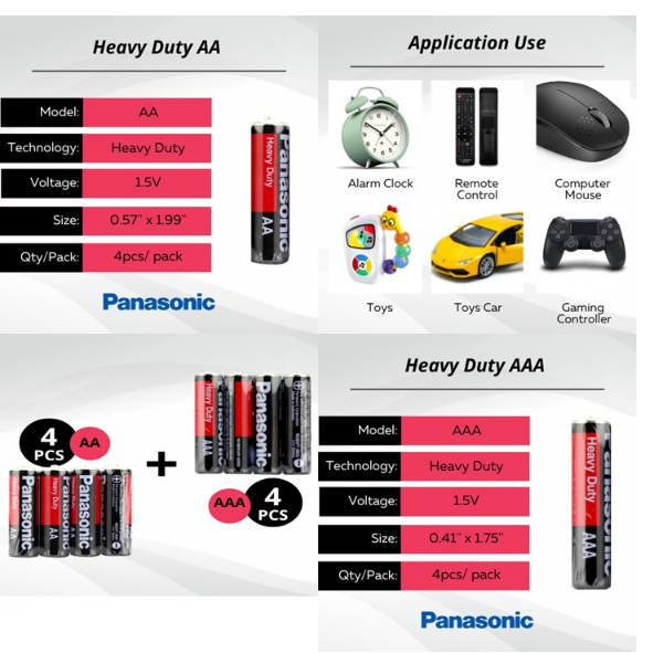 Panasonic heavy duty AA / AAA / D2 Battery 100% Original. | Shopee Malaysia