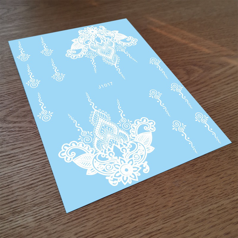 【Shopee Termurah】Design Baru Henna Instant White Dark Red Sticker Inai ...
