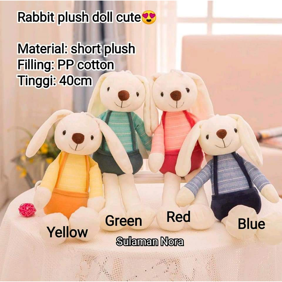 Sulam Nama Patung Rabbit, Embroidery Rabbit Soft Toy/Sulam Nama Patung ...