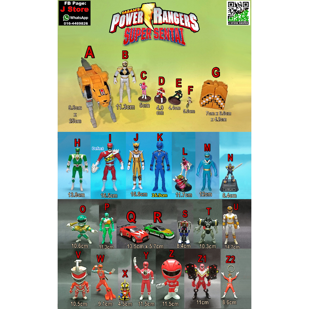 Power ranger super sentai figure 3 ( J Store ) | Shopee Malaysia
