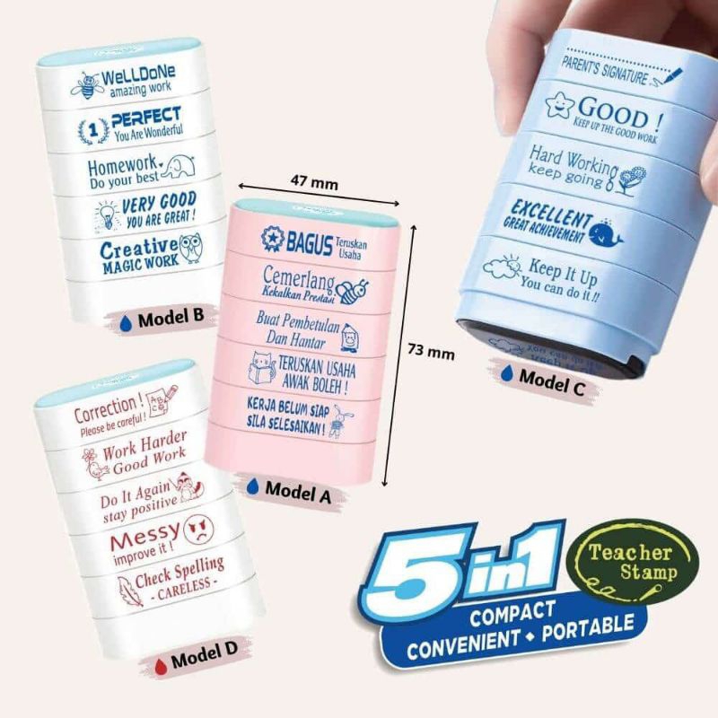 5in1 Teacher Stamp/ Hadiah Guru Bajet (self ink) | Shopee Malaysia