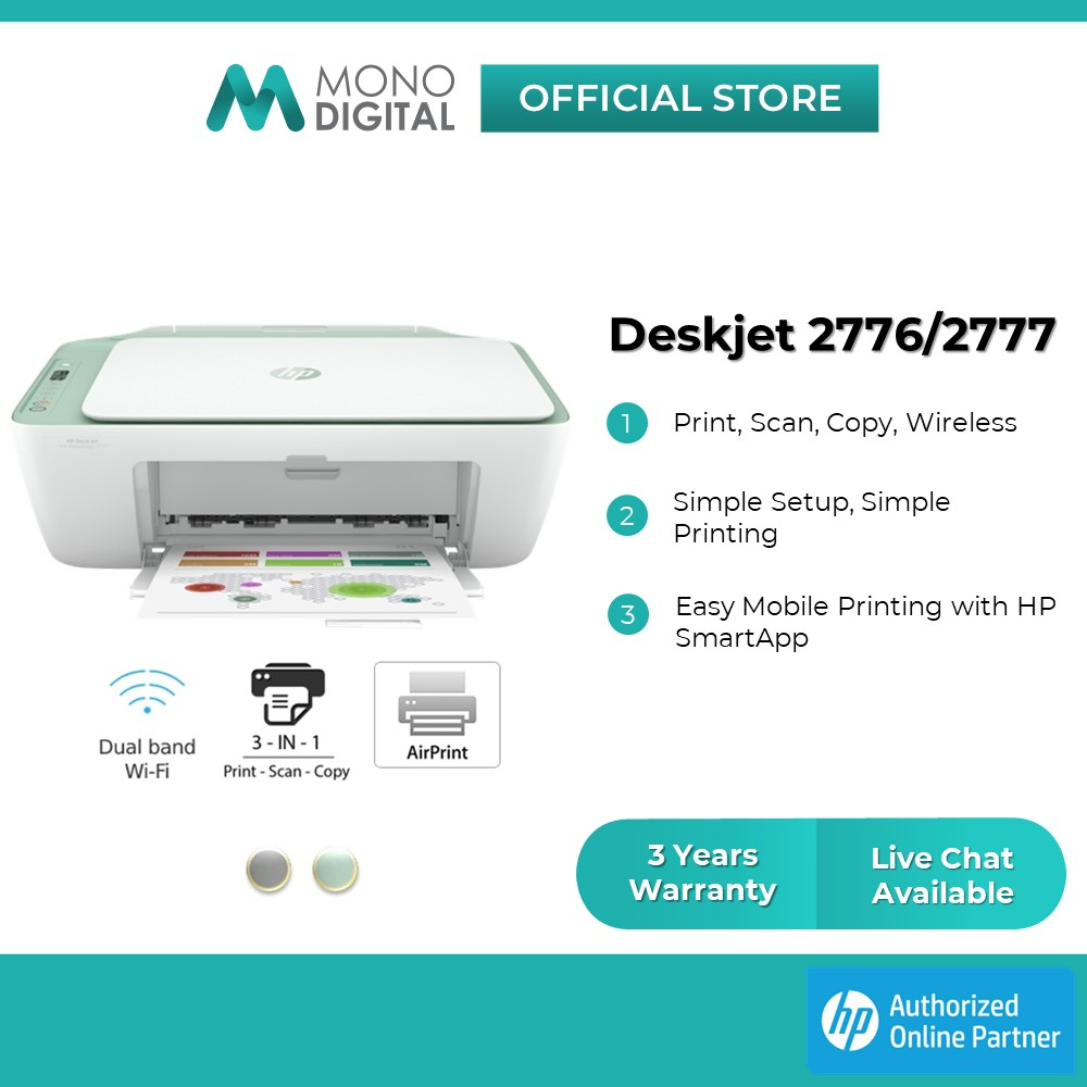 HP Printer 2777 (7FR25B)/ 2776 (7FR28B) DeskJet Ink Advantage All In ...