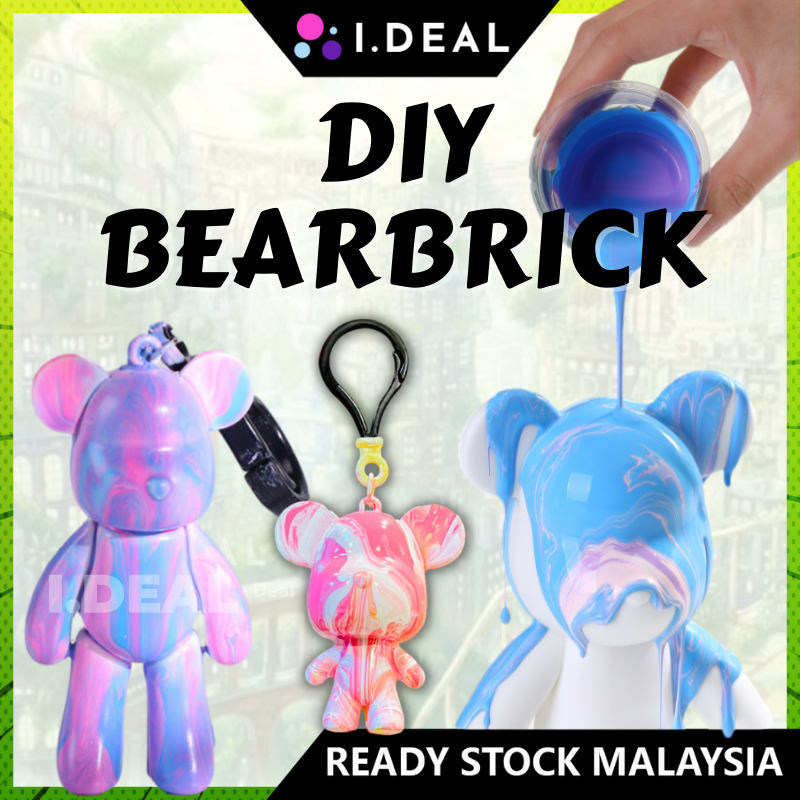 IDEAL DIY Fluid Bearbrick Keychain Mini Mainan Bear Brick Key Chain ...