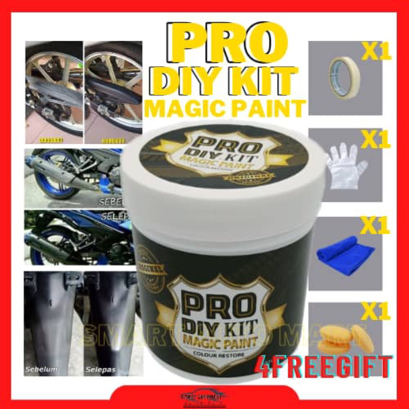 Magic paint black PRO DIY KIT HITAM 100ml Plastic Restorer Black ...
