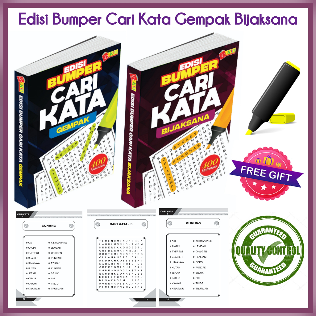 Edisi Bumper Cari Kata Gempak dan Bijaksana | Silang Kata | Buku Cari ...