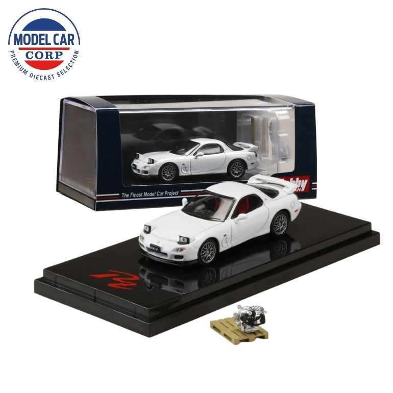 HobbyJapan Mazda RX-7 (FD3S) Type RZ With Engine Display Model -HJ642007EW Scale: 1/64 Model Car ...