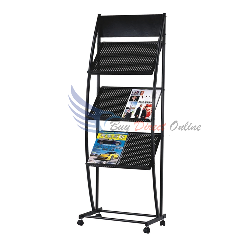 Black Magazine Rack /Rak Majalah /Foldable A4 Size Magazine Newspaper ...