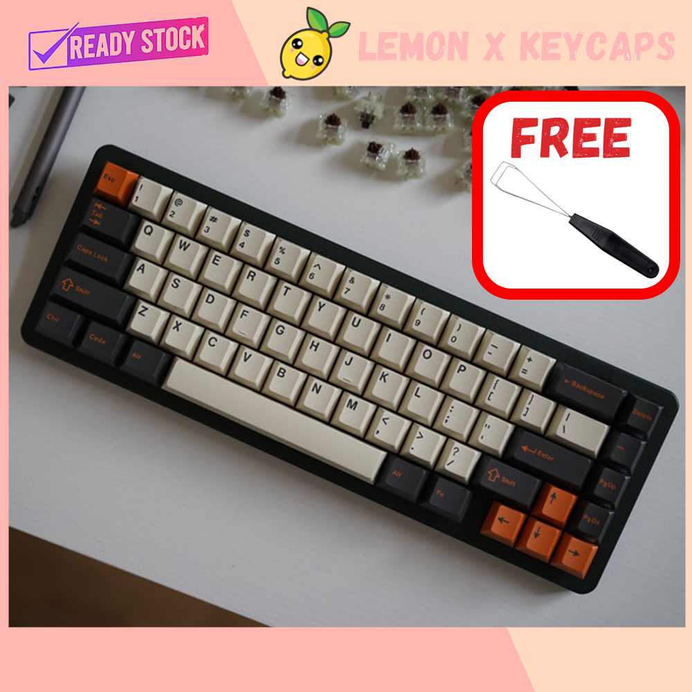 [READY STOCK] Carbon Retro PBT Keycaps l OEM Profile l 108 Keys l 61 87 ...