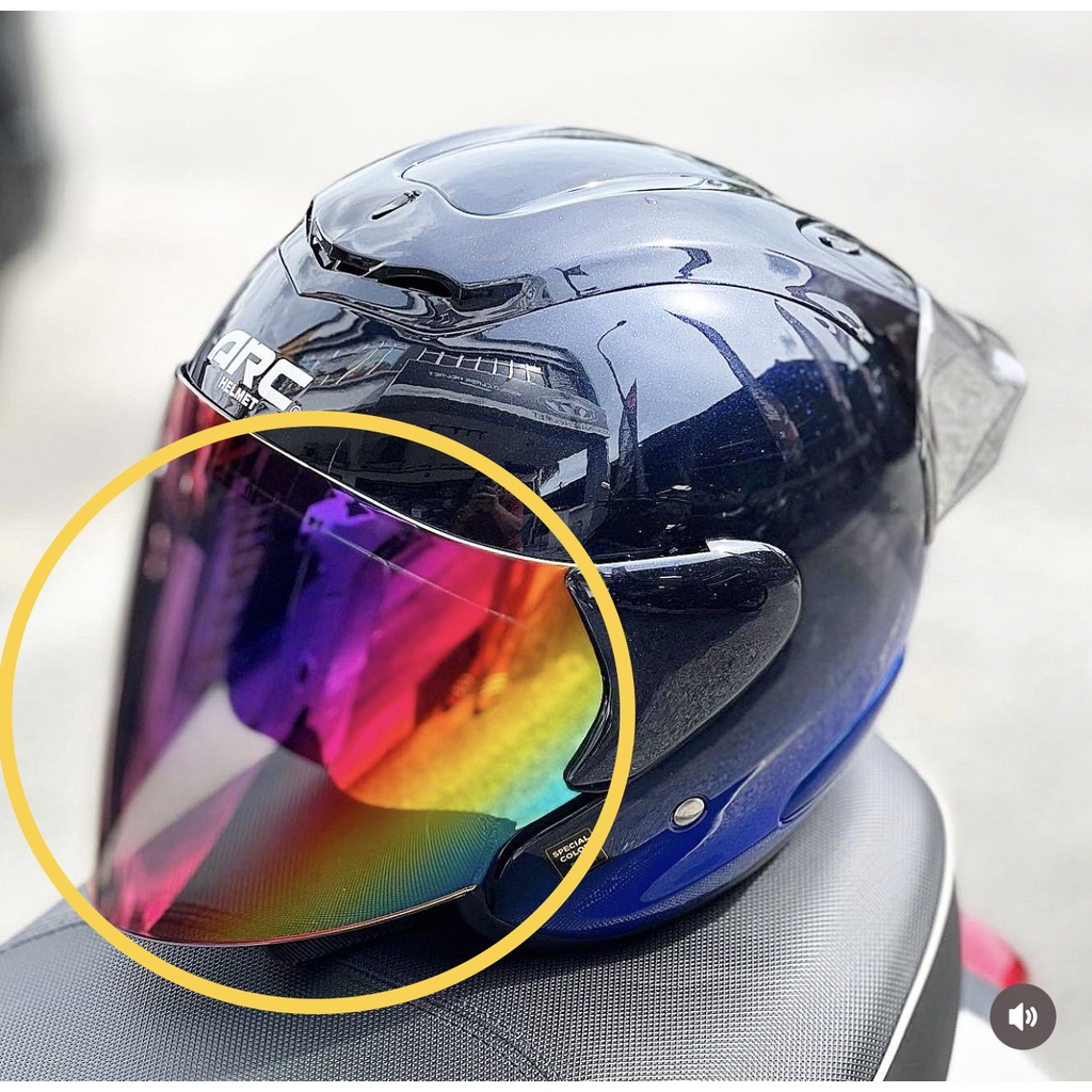 Helmet ARC Ritz ★Two Tone Silver★ / Visor ARC Ritz / Spoiler ARC Ritz ...