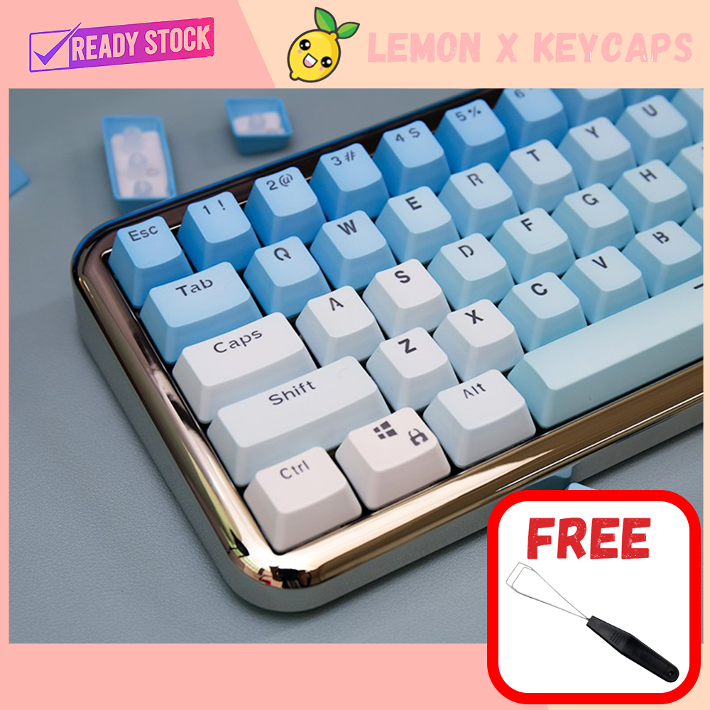 [READY STOCK] Ice Blue PBT Keycaps l OEM Profile l 104 Keys l 61 87 104 ...