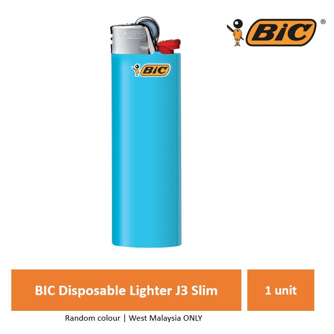 BIC Disposable Lighter J3 Slim x 1 unit | Shopee Malaysia