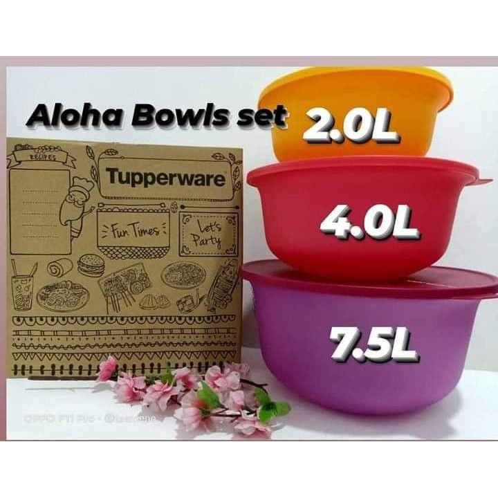 Tupperware Aloha Bowls Set (3pc) | Shopee Malaysia