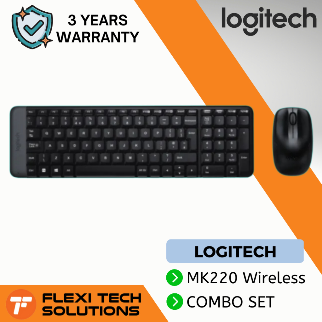 Flexi Tech Logitech Mk220 Wireless Keyboard And Mouse Space Saving Wireless Combo Set Shopee