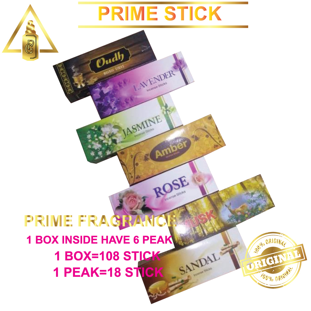 PRIME FRAGRANCESS INCENSE STICKS 50G (1BOX =108 STICK)(1PEAK=18 STICK) PURE FRAGRANCES AGARBATI ...