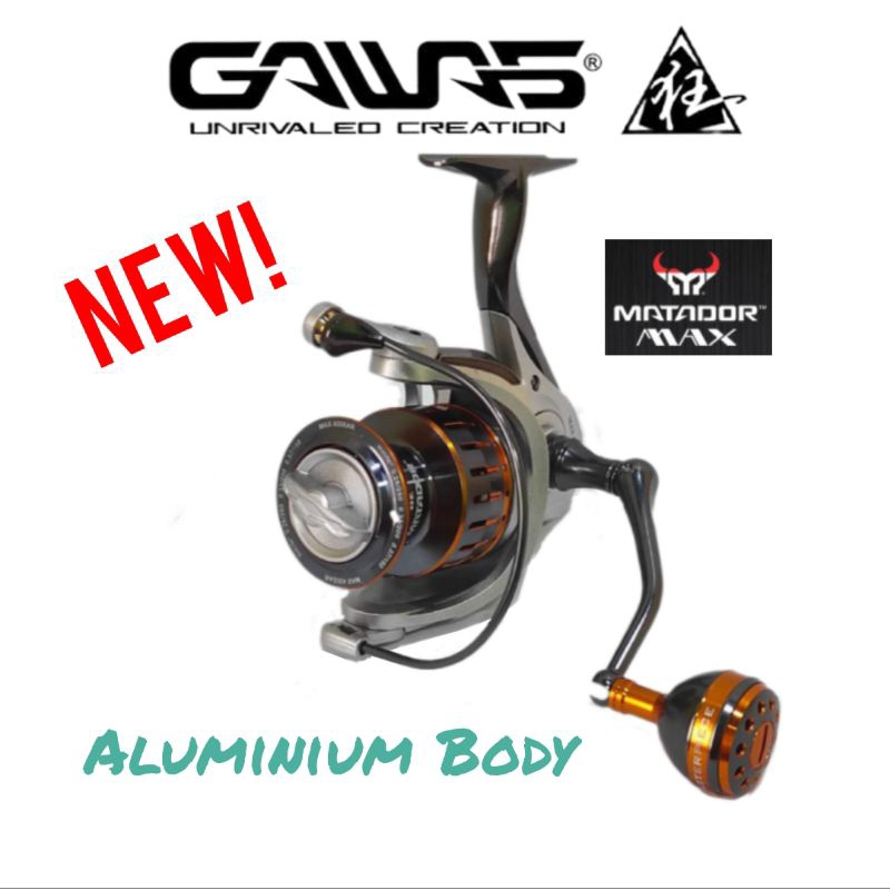 Gawas Matador MAX Saltwater Aluminium Body Spinning Reel (1000AR/2000AR ...