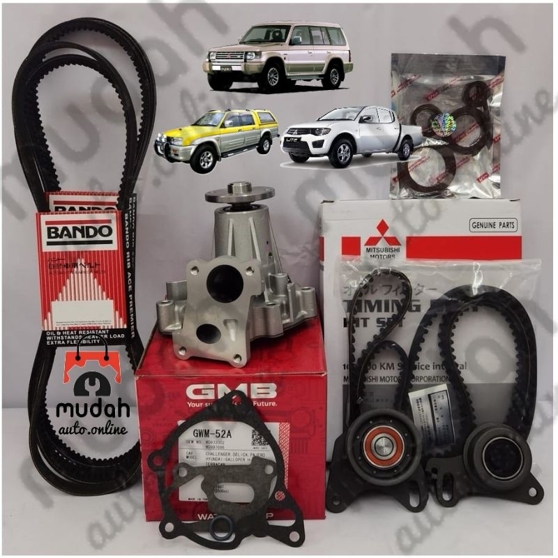 ️4D56 ️ Timing Kit Set+Fan Belt+Water Pump for Mitsubishi Pajero 4D56 ...