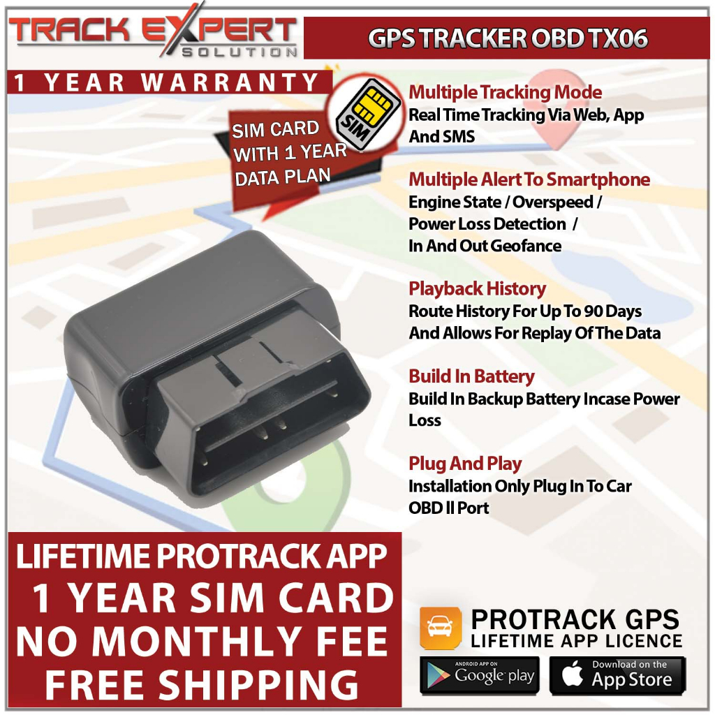 GPS TRACKER OBD II TX06 × PLUG AND PLAY EASY INSTALLATION × INCLUDING ...