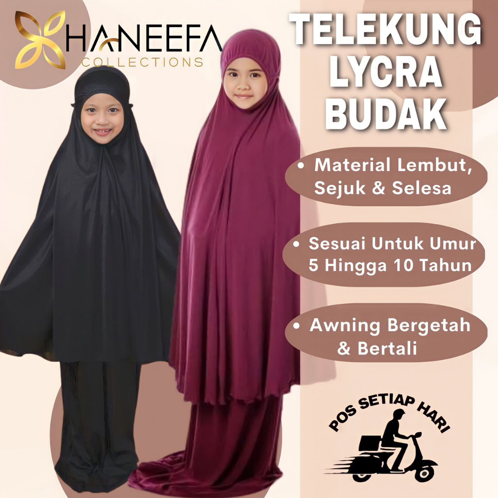 Telekung Lycra Budak Telekong Kanak-Kanak Kain sembahyang Kids | Shopee ...