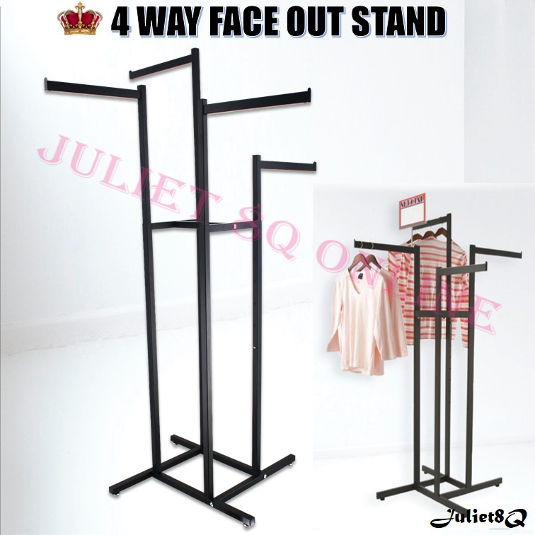 4 Way Face Out Stand Adjustable & Rotate 4 Way Clothes Hanger Stand ...